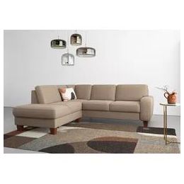 Ecksofa Home Affaire "Vision L-Form" Sofas Gr. B/H/T: 240cm x 90cm x 215cm, Easy care, Ottomane links, ohne Bettfunktion-ohne Stauraum, grau (taupe) wahlweise mit Bettfunktion und Stauraum, auch in Easy Care-Bezug