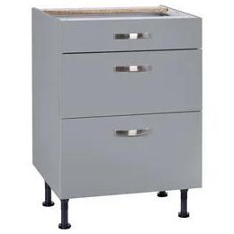 Unterschrank KOCHSTATION "KS-Cara", grau (basaltgrau, basaltgrau), B:60 T:58,4, Schränke, Breite 60 cm, mit Vollauszügen und Soft-Close-Funktion