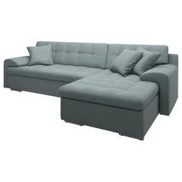 Ecksofa Trendmanufaktur "Rave II, L-Form" Sofas Gr. B/H/T: 245cm x 77cm x 154cm, Struktur, Recamiere rechts, ohne Bettfunktion, grün (salbei) wahlweise mit Bettfunktion