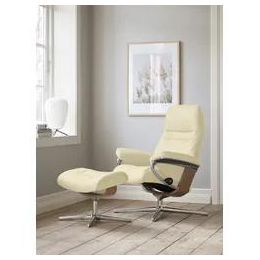 Relaxsessel stressless "Sunrise" Sessel Gr. Leder PALOMA, Cross Base Eiche, Relaxfunktion-Drehfunktion-PlusTMSystem-Gleitsystem-BalanceAdaptTM, B/H/T: 79cm x 103cm x 73cm, beige (vanilla paloma) mit Cross Base, Größe S, M & L, Holzakzent Eiche