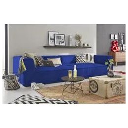 Big-Sofa Tom Tailor HOME "BIG CUBE" Sofas Gr. B/H/T: 270cm x 66cm x 122cm, Samtstoff TSV, ohne Sitztiefenverstellung, blau (cobalt tsv 66) Tom Tailor Big-Sofa >>BIG CUBE<<, in 3 Breiten, Tiefe 122 cm