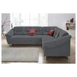 Sit & More Ecksofa SIT & MORE "Salsa L-Form" Sofas Gr. B/H/T: 264cm x 86cm x 244cm, Luxus-Microfaser ALTARA NUBUCK, langer Schenkel links, mit Bettfunktion, grau (dunkelgrau) mit Federkern, wahlweise Bettfunktion