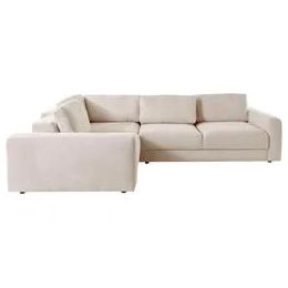 Ecksofa Places of Style "Bloomfield, L-Form" Sofas Gr. B/H/T: 224cm x 84cm x 304cm, Struktur, langer Schenkel rechts, XXL mit Sitztiefenverstellung, beige extra tiefe Sitzfläche, wahlweise mit Sitztiefenverstellung