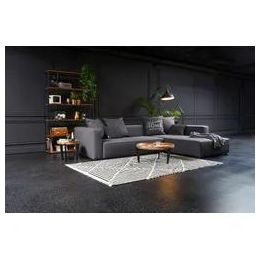 Ecksofa Tom Tailor HOME "HEAVEN CASUAL M" Sofas Gr. B/H/T: 282cm x 85cm x 221cm, Struktur fein TBO, Recamiere rechts, mit Bettfunktion-mit Bettkasten, grau (woven grey tbo 19) aus der COLORS COLLECTION, wahlweise mit Bettfunktion & Bettkasten