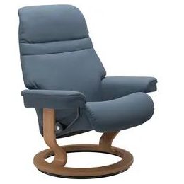 Relaxsessel stressless "Sunrise", blau (sparrow blau paloma), B:79cm H:103cm T:73cm, Leder BATICK: BATICK ist ein leicht korrigiertes, durchgefärbtes und genarbtes Möbelleder, bei dem die meisten Unebenheiten und Spuren in der Regel entfernt wurden., Leder PALOMA: PALOMA ist ein durchgefärbtes Semianilin-Möbelleder mit natürlicher Narbung., ROHLEDER Stoff Q2 FARON: Ein fester zuverlässiger Bouclu0