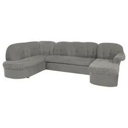 Wohnlandschaft DOMO collection "Pegnitz U-Form" Sofas Gr. B/H/T: 292 cm x 82 cm x 180 cm, Struktur grob, Recamiere rechts, ohne Bettfunktion, grau wahlweise mit Bettfunktion