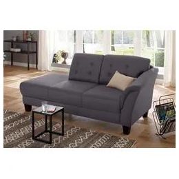 Recamiere Home Affaire "Trondheim", grau (anthrazit), B:197cm H:89cm T:90cm, Luxus-Microfaser (90% Polyester, 10% Polyamid);Struktur fein (100% Polyester);Flachgewebe (100% Polyester), Sofas, Longchair, freistehend, mit Federkern, Knopfheftung im Rücken, Füße Buche