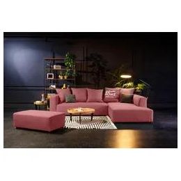 Ecksofa Tom Tailor HOME "HEAVEN CASUAL XL" Sofas Gr. B/H/T: 302cm x 85cm x 221cm, Struktur grob TCU, Recamiere rechts, mit Bettfunktion-mit Bettkasten, rot (rich coral tcu 17) aus der COLORS COLLECTION, wahlweise mit Bettfunktion & Bettkasten