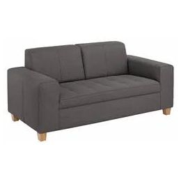 2-Sitzer Home Affaire "Corby" Sofas Gr. B/H/T: 172cm x 80cm x 90cm, Struktur fein, ohne Funktion, grau (anthrazit) Steppung auf Sitzfläche