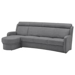 Ecksofa VILLA BECK "Varese L-Form" Sofas Gr. B/H/T: 256cm x 102cm x 83cm, Microfaser, Longchair links, mit Bettkasten, grau (09 anthrazit) Kopfteilverstellung, wahlweise mit Sitzvorzug, in Sitzhöhe 49 cm