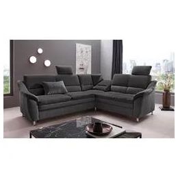 Ecksofa Places of Style "Cardoso L-Form", grau (anthrazit), B:249cm H:90cm T:209cm, Luxus-Microfaser Lederoptik (100% Polyester), Luxus-Microfaser (100% Polyester), Luxus-Microfaser ALTARA NUBUCK (100% Polyester), Struktur (100% Polyester), Sofas, Federkern, wahlweise mit Bett, Schubkasten, teilweise Relaxfunktion