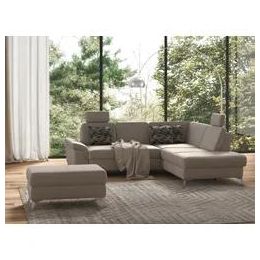 Sit & More Ecksofa SIT & MORE "Padua L-Form" Sofas Gr. B/H/T: 276cm x 89cm x 228cm, Luxus-Microfaser Euphoria, Ottomane rechts, mit Bettfunktion-mit Stauraum-mit Sitztiefenverstellung-mit Armlehnenfunktion, grau (elefant) inklusive Sitztiefenverstellung, Armteilfunktion und Federkern