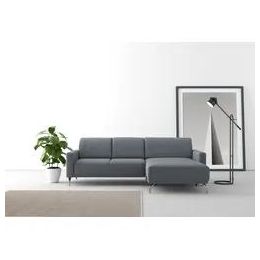 Sit & More Ecksofa SIT & MORE "Bailando L-Form" Sofas Gr. B/H/T: 251cm x 84cm x 163cm, Chenille, Recamiere rechts, mit Kopfteilverstellung, blau (blaugrau) wahlweise mit Kopfteilverstellung und Vorziehsitz, motorisch