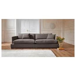 Guido Maria Kretschmer Home & Living Big-Sofa GUIDO MARIA KRETSCHMER HOME & LIVING "Annera" Sofas Gr. B/H/T: 266cm x 80cm x 109cm, Struktur grob, grau (dunkelgrau) weicher Sitzkomfort, mit extra tiefen Sitzflächen, Füllung Federn