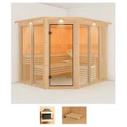 Karibu Sauna "Anike 3" Saunen ohne Ofen Gr. ohne Ofen, beige (naturbelassen)