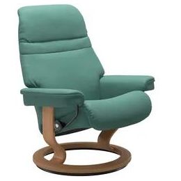 Relaxsessel stressless "Sunrise", grün (aqua grün paloma), B:79cm H:103cm T:73cm, Leder BATICK: BATICK ist ein leicht korrigiertes, durchgefärbtes und genarbtes Möbelleder, bei dem die meisten Unebenheiten und Spuren in der Regel entfernt wurden., Leder PALOMA: PALOMA ist ein durchgefärbtes Semianilin-Möbelleder mit natürlicher Narbung., ROHLEDER Stoff Q2 FARON: Ein fester zuverlässiger Bouclu00e9