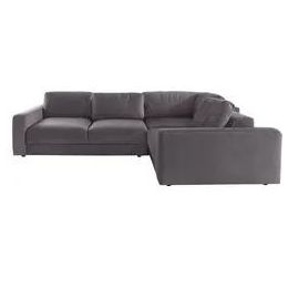 Ecksofa Places of Style "Bloomfield, L-Form" Sofas Gr. B/H/T: 304cm x 84cm x 224cm, Velours, langer Schenkel links, XXL mit Sitztiefenverstellung, grau extra tiefe Sitzfläche, wahlweise mit Sitztiefenverstellung