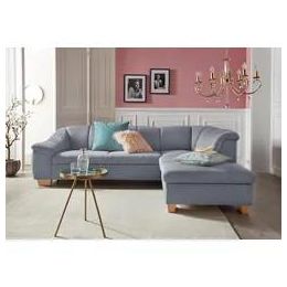 Sit & More Ecksofa SIT & MORE "Santo L-Form" Sofas Gr. B/H/T: 272cm x 82cm x 206cm, Struktur, langer Schenkel links, Mit Bettfunktion, grau (hellgrau) mit Federkern, wahlweise Bettfunktion und Stauraum