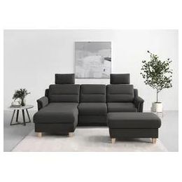 Sit & More Ecksofa SIT & MORE "Farö L-Form" Sofas Gr. B/H/T: 234cm x 90cm x 168cm, Luxus-Microfaser Euphoria, Recamiere links, ohne Bettfunktion-ohne Bettkasten, grau (fango) inklusive Federkern, wahlweise mit Bettfunktion und Bettkasten