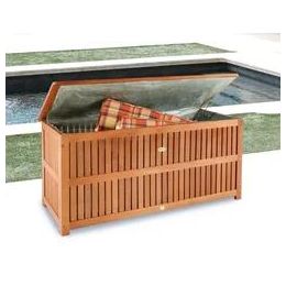 Auflagenbox Garden Pleasure, braun, B:130cm H:58cm T:55cm, Holz, Aufbewahrungsboxen, Eukalyptusholz, BxTxH: 130x55x58 cm