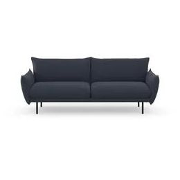 3-Sitzer Andas "Stine" Sofas Gr. B/H/T: 226 cm x 86 cm x 86 cm, Struktur weich, blau (dunkelblau) Besonderes Design durch Kissenoptik und Keder, by Morten Georgsen