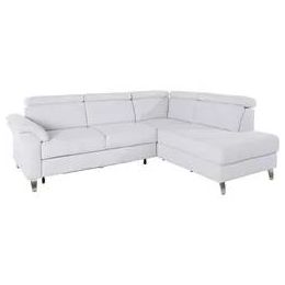 Sit & More Ecksofa SIT & MORE "Arngast L-Form" Sofas Gr. B/H/T: 245cm x 84cm x 194cm, Struktur, Ottomane rechts, ohne Bettfunktion-ohne Bettkasten, silberfarben (silber) inklusive Kopfteilverstellung und Federkern