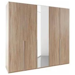 Kleiderschrank wimex "New York", braun (struktureichefarben hell), B:225cm H:208cm T:58cm, Schränke, Drehtürenschrank Kleiderschrank, INKLUSIVE Schubladeneinsatz und Einlegeböden