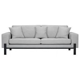 2-Sitzer OTTO products "Ennis" Sofas Gr. B/H/T: 197cm x 86cm x 88cm, Samtoptik recycelt, grau (hellgrau) Verschiedene Bezugsqualitäten: Baumwolle, recyceltes Polyester