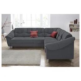 Sit & More Ecksofa SIT & MORE "Salsa L-Form" Sofas Gr. B/H/T: 264cm x 86cm x 244cm, Luxus-Microfaser ALTARA NUBUCK, langer Schenkel links, ohne Bettfunktion, grau (dunkelgrau) mit Federkern, wahlweise Bettfunktion