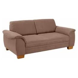 3-Sitzer Home Affaire "Husum" Sofas Gr. B/H/T: 208cm x 90cm x 106cm, Luxus-Microfaser TORO, braun mit Sitztiefenverstellung, Kontrastnaht und Federkern