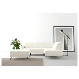 Sit & More Ecksofa SIT & MORE "Bailando L-Form" Sofas Gr. B/H/T: 249cm x 84cm x 205cm, Soft clean, Ottomane rechts, mit Kopfteilverstellung-mit Vorziehsitz motorisch, beige (creme) wahlweise mit Kopfteilverstellung und Vorziehsitz, motorisch