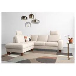 Ecksofa Home Affaire "Vision L-Form" Sofas Gr. B/H/T: 240cm x 90cm x 215cm, Luxus-Microfaser Euphoria, Ottomane links, mit Bettfunktion-mit Stauraum, grau (elephant) wahlweise mit Bettfunktion und Stauraum, auch in Easy Care-Bezug