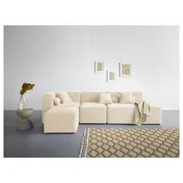 Ecksofa Andas "Sundstrup L-Form" Sofas Gr. B/H/T: 303 cm x 76,5 cm x 93 cm, Struktur weich, Recamiere rechts, beige Modulserie, individuelle Zusammenstellung