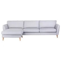 Ecksofa Home Affaire "Meersburg, L-Form" Sofas Gr. Webstoff, Recamiere links, grau mit Holzfüßen