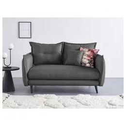 2-Sitzer Inosign "Lazio" Sofas Gr. B/H/T: 162cm x 94cm x 110cm, Struktur fein, grau (anthrazit) inklusive 1 Stk. Wende- und Zierkissen