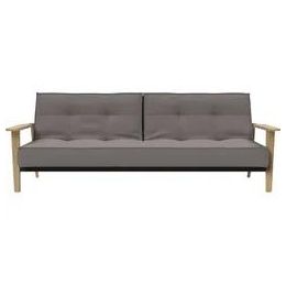 Schlafsofa INNOVATION LIVING TM "Splitback Frej, Dauerschlafsofa, bequem mit Federkernunterfederung" Sofas Gr. B/H/T: 234 cm x 79 cm x 90 cm, Webstoff MIXED DANCE, grau (grey) mit stabilen Armlehnen, in skandinavischem Design