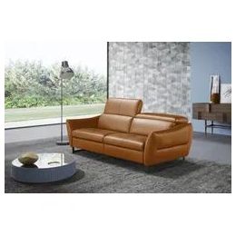 2,5-Sitzer Egoitaliano "Dafne" Sofas Gr. B/H/T: 208 cm x 97 cm x 108 cm, Leder BULL, ohne elektrische Relaxfunktion, orange mit und ohne elektrischer Relaxfunktion, Kopfteile manuell verstellbar