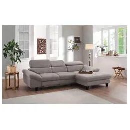 Ecksofa Home Affaire "Pilot L-Form" Sofas Gr. B/H/T: 268cm x 73cm x 108cm, Microfaser, Recamiere rechts, mit Kopfteilverstellung-mit Bettkasten-mit Bettfunktion, braun (mud) wahlweise mit Bettfunktion und Bettkasten