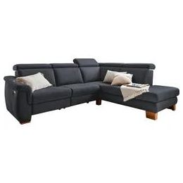 Ecksofa Home Affaire "Konstanz L-Form" Sofas Gr. B/H/T: 280cm x 92cm x 232cm, Luxus-Microfaser Lederoptik, Recamiere rechts, mit motorischer Relaxfunktion, grau (anthrazit) mit vollmotorischer Relaxfunktion; incl. Kopfteilverstellung