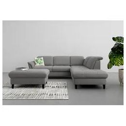 Sit & More Ecksofa SIT & MORE "Maggiore L-Form" Sofas Gr. B/T: 261cm x 224cm, Soft clean, Ottomane rechts, mit Kopfteilverstellung-ohne Bettfunktion-ohne Stauraum-Fussfarbe: schwarz matt, grau wahlweise mit Kopfteilverstellung, Bettfunktion und Stauraum