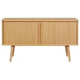 Sideboard WOODMAN "Rove" Sideboards Gr. B/H/T: 138 cm x 75 cm x 45 cm, beige (natur) Kommode besonderes Design, Breite 138 cm, mit Eichenholzfurnier