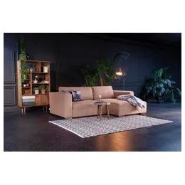 Ecksofa Tom Tailor HOME "HEAVEN STYLE S" Sofas Gr. B/H/T: 242cm x 85cm x 162cm, Struktur grob TCU, Recamiere rechts, mit Bettfunktion-mit Bettkasten-Metallfuß, rosa (light rose tcu 27) aus der COLORS COLLECTION, wahlweise mit Bettfunktion & Bettkasten