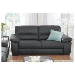 2-Sitzer Calia italia "Gaia, hochwertiges Ledersofa mit erstklassigem Sitzkomfort" Sofas Gr. B/H/T: 177cm x 92cm x 97cm, Leder BULL, schwarz edles Design, in zwei hochwertigen Lederqualitäten