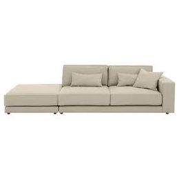 Ottomane OTTO products "Grenette" Sofas Gr. B/H/T: 291cm x 77cm x 102cm, Baumwollmix, Armlehne rechts, beige (natur) Modulsofa, im Baumwoll-Leinenmix oder aus recycelten Stoffen