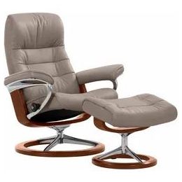 Relaxsessel stressless "Opal", braun (mole), B:81cm H:100cm T:73cm, Leder PALOMA: durchgefärbtes Semianilin-Möbelleder, Leder BATICK: durchgefärbtes und genarbtes Möbelleder, Sessel, mit Signature Base, Größe L, mit Schlaffunktion