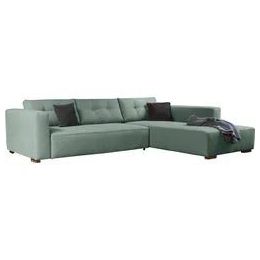 Ecksofa Tom Tailor HOME "HEAVEN CHIC M" Sofas Gr. B/H/T: 282cm x 85cm x 221cm, Struktur fein TBO, Recamiere rechts, mit Bettfunktion-mit Bettkasten, grün (mint tbo 53) aus der COLORS COLLECTION, wahlweise mit Bettfunktion & Bettkasten