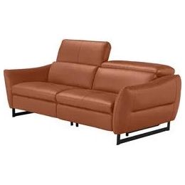 2,5-Sitzer Egoitaliano "Dafne" Sofas Gr. B/H/T: 208cm x 97cm x 108cm, Leder BULL, ohne elektrische Relaxfunktion, rot (brick) mit und ohne elektrischer Relaxfunktion, Kopfteile manuell verstellbar