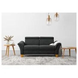 2,5-Sitzer Home Affaire "Lindgren" Sofas Gr. B/H/T: 185 cm x 84 cm x 93 cm, Struktur, ohne TV-Funktion motorisch-ohne Kopfteilverstellung-mit Federkern, grau (anthrazit) wahlweise mit TV-Funktion, links oder beidseitig, Kopfteilverstellung