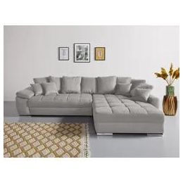 Ecksofa Inosign "Gwenni L-Form" Sofas Gr. B/H/T: 323cm x 94cm x 222cm, Luxus-Microfaser in Lederoptik, grau auch in Haustierstoff Aqua Clean Supreme erhältlich, incl. 4 Kissen