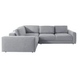 Ecksofa Places of Style "Bloomfield, L-Form" Sofas Gr. B/H/T: 224cm x 84cm x 304cm, Struktur grob, langer Schenkel rechts, XXL mit Sitztiefenverstellung, grau (antarctica) extra tiefe Sitzfläche, wahlweise mit Sitztiefenverstellung